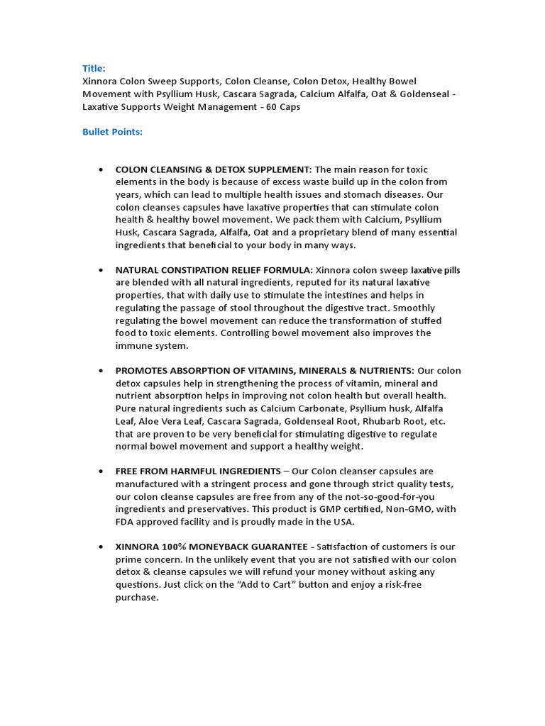 Colon Sweep | PDF | Dietary Fiber | Diet & Nutrition