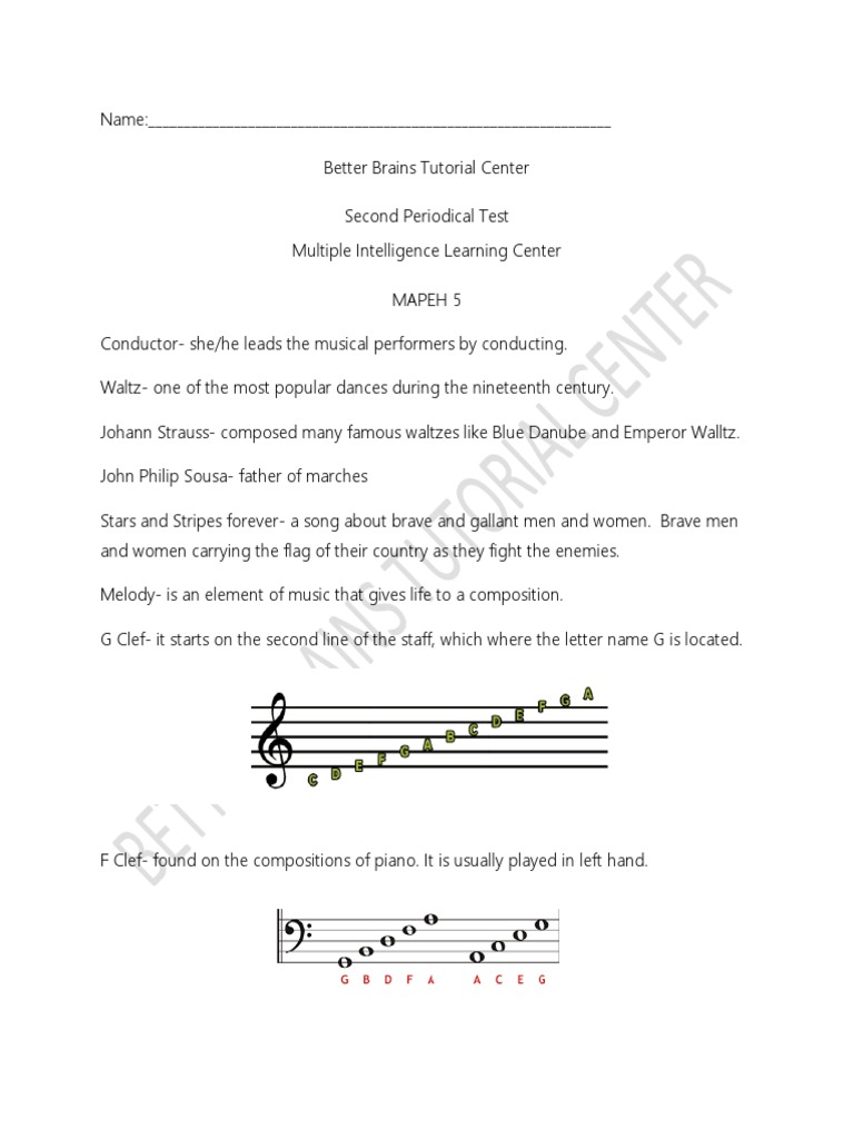 Mapeh 5 | PDF | Interval (Music) | The Blue Danube