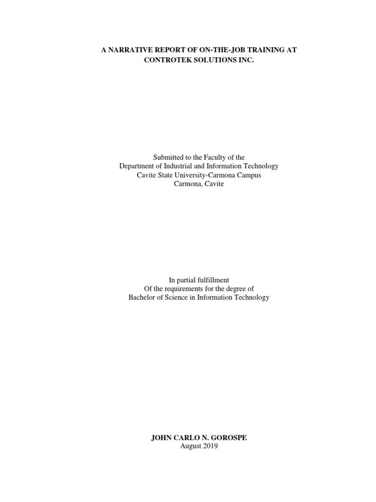 Narrative Gorospe Prelim Rev | PDF | Bachelor's Degree | Learning