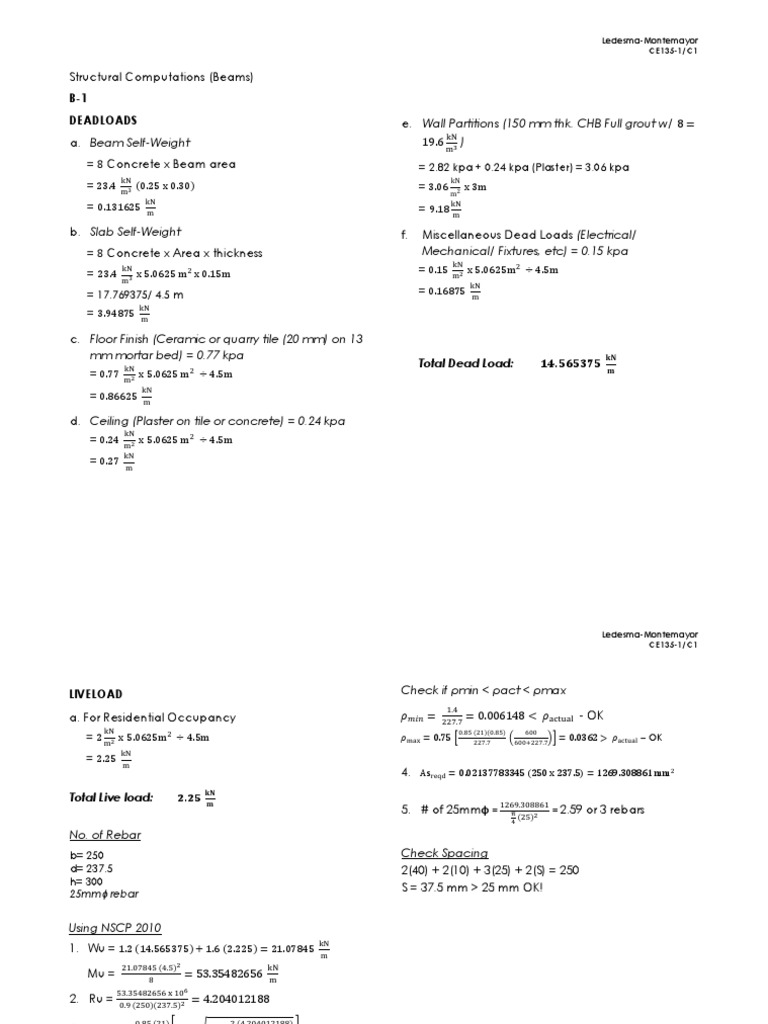 Sample CE-3 (RCD) Computation | PDF | Tile | Building Materials