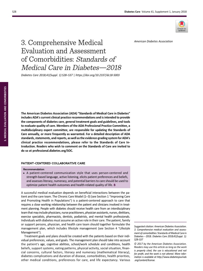 Comprehensive Medical Evaluation and Assessment of Comorbidities ...