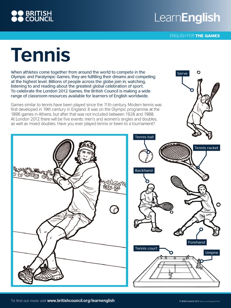 Sports Worksheets Tennis 2 PDF | PDF | Games Of Physical Skill ...