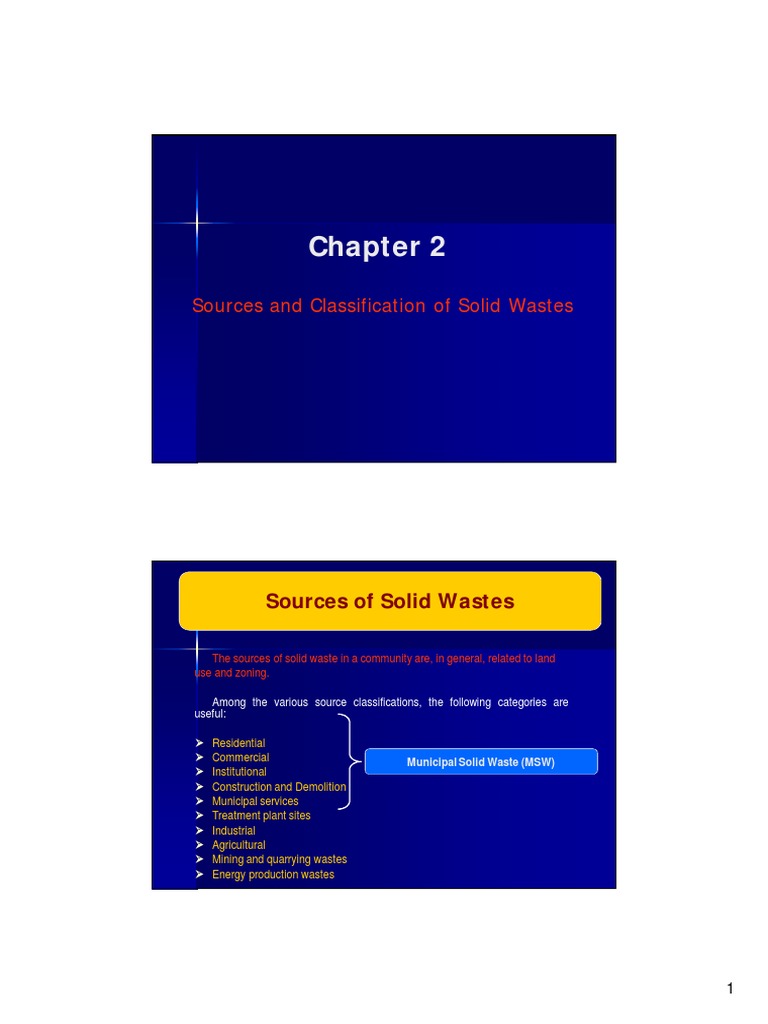 Sources and Classification of Solid Wastes | PDF | Municipal Solid ...