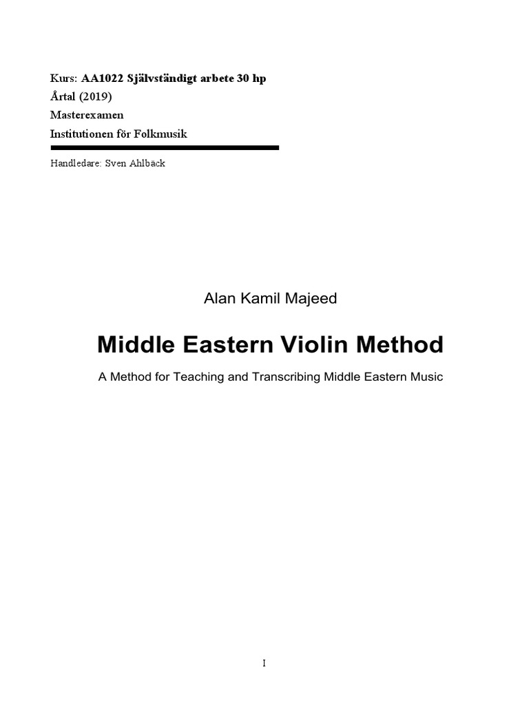 Middle East Violin Method | PDF | Violin | Pitch (Music)