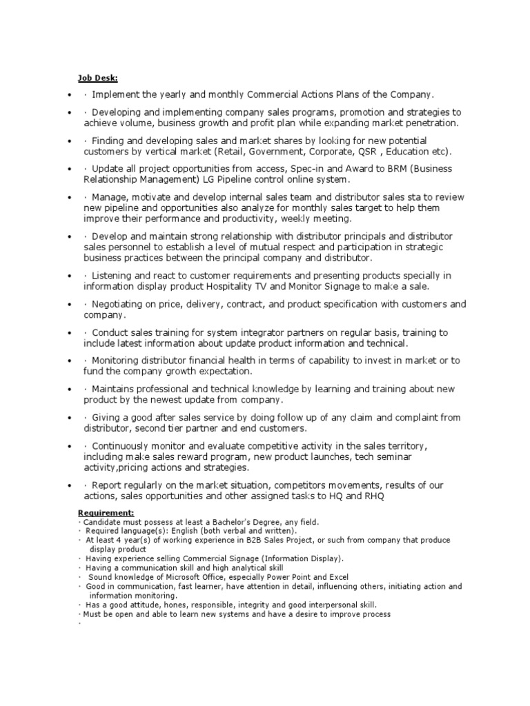 Job Desk | PDF | Sales | Research And Development