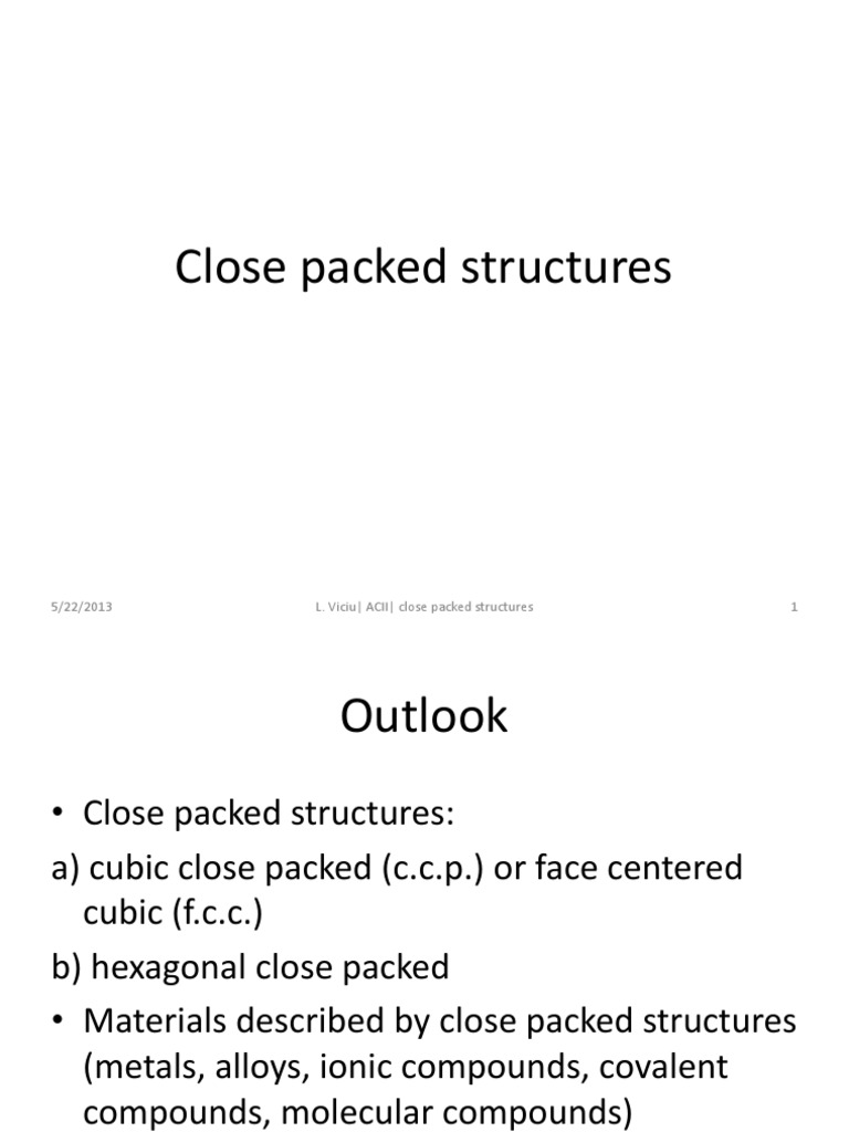 Closed Packed Structures | PDF | Materials | Materials Science