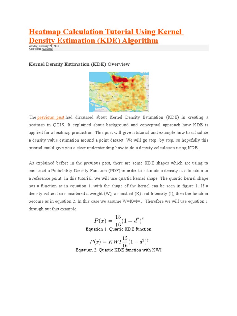 Heatmap Calculation Tutorial Using Kernel Density Estimation (KDE ...