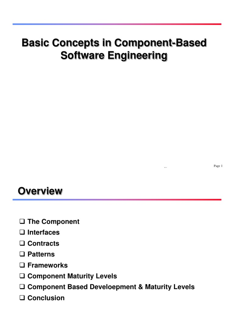 Basic Concepts in Component-Based Software Engineering | PDF | Component Based Software ...