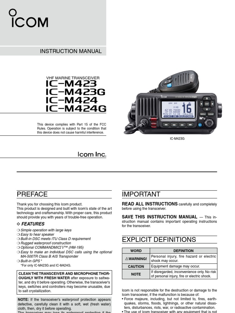 M424 M424G Instruction Manual 04 05 2017 | PDF | Antenna (Radio) | Radio