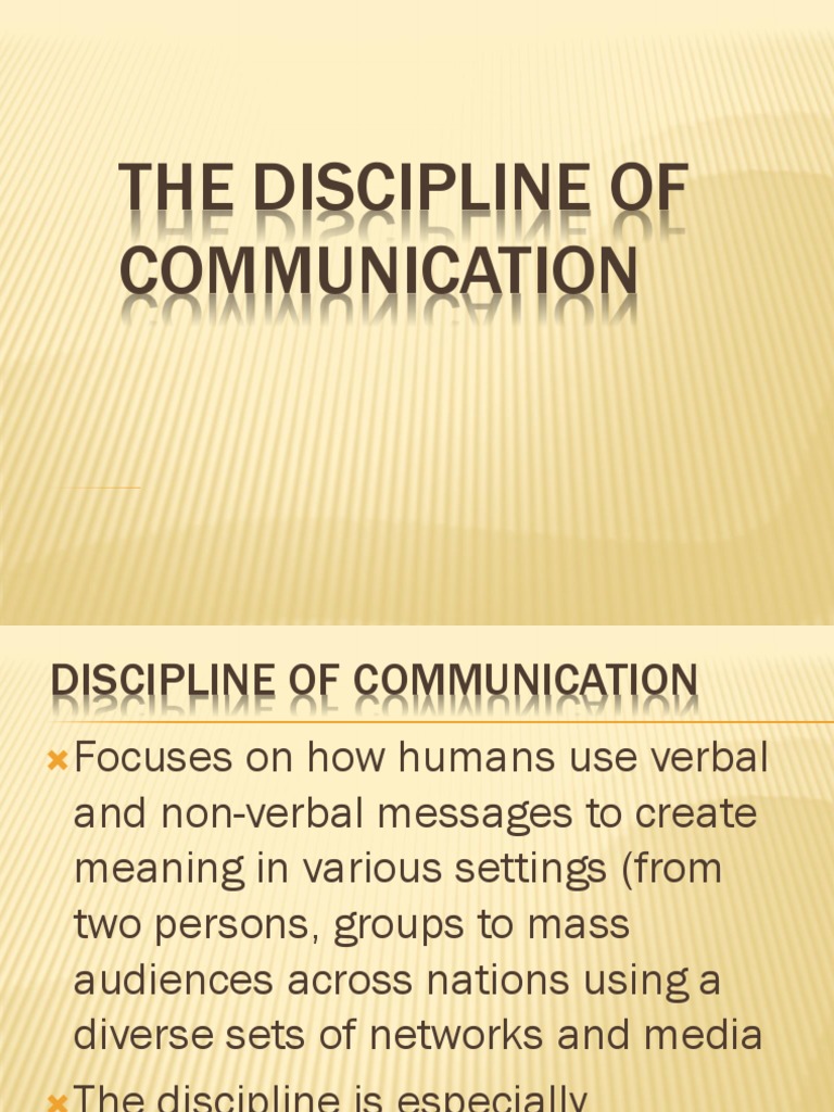 The Discipline of Communication | PDF | Nonverbal Communication ...