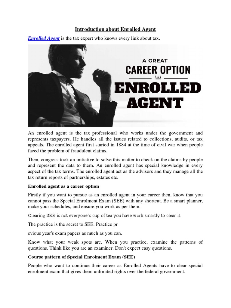Enrolled Agent Exam Overview and Tips | PDF | Taxation | Test (Assessment)