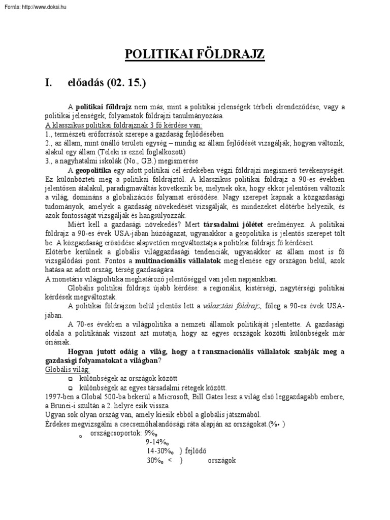 Politikai Foldrajz | PDF