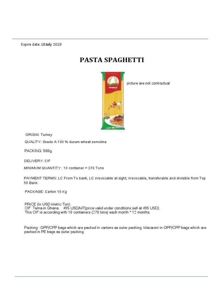 Pasta Offer Cif Tema | PDF