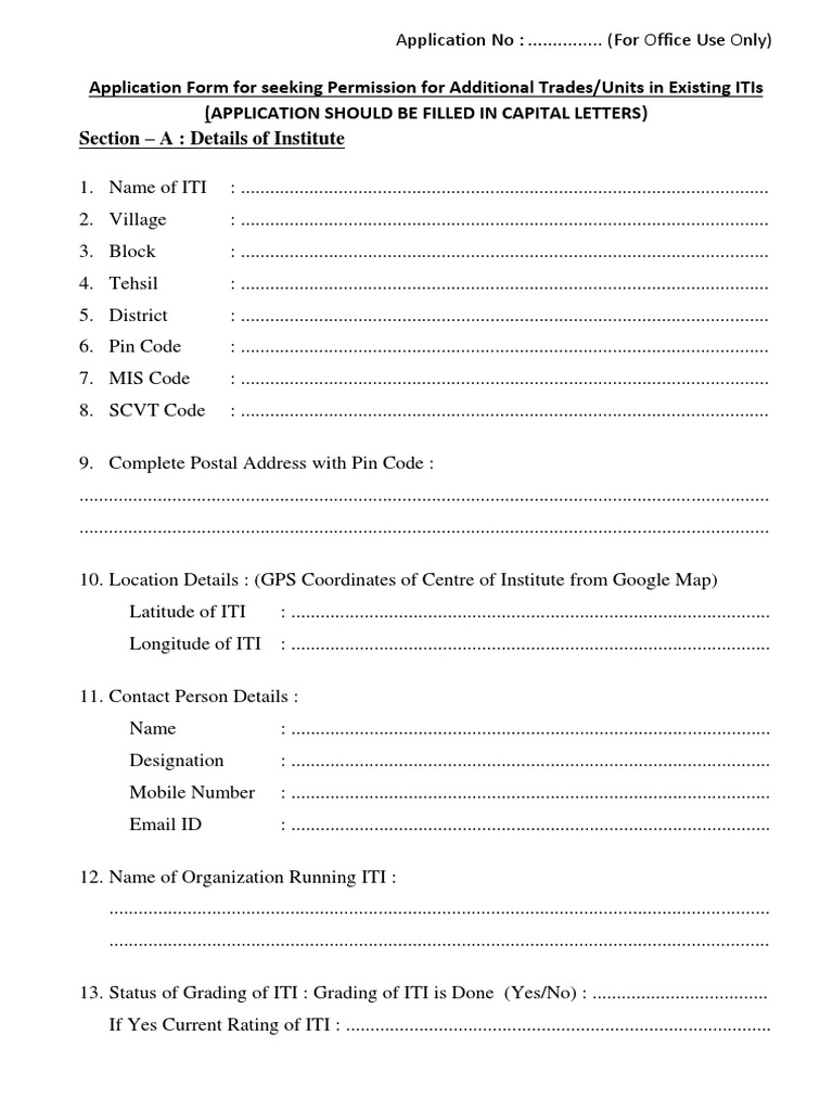 ITI Form Additional Trades | PDF | Computing