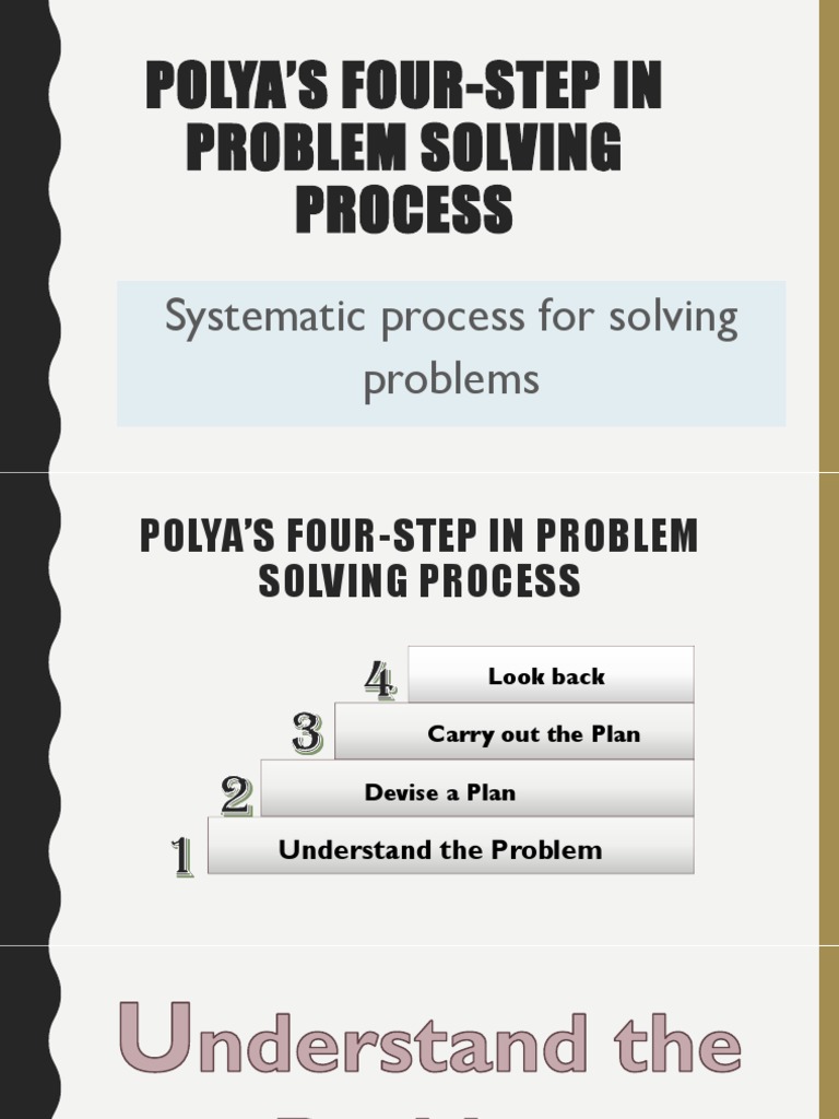 Part 3c-Polya's Four Step in Problem Solving | PDF | Teaching Mathematics