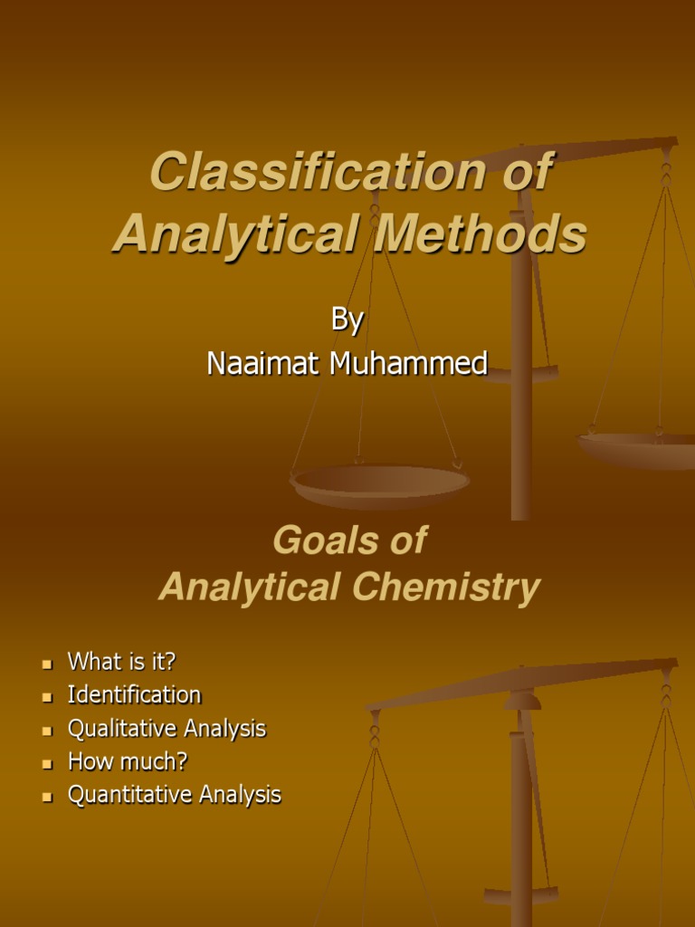 Classification of Analytical Methods | PDF | Analytical Chemistry | Optics
