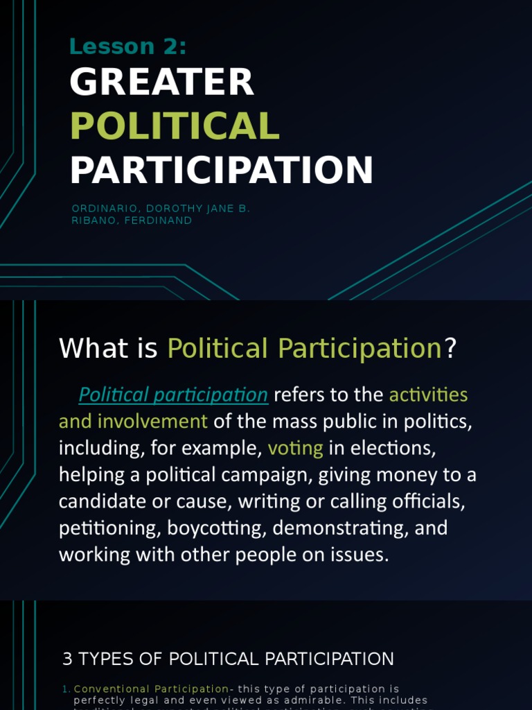 Greater Political Participation | Epidemiology | Public Health