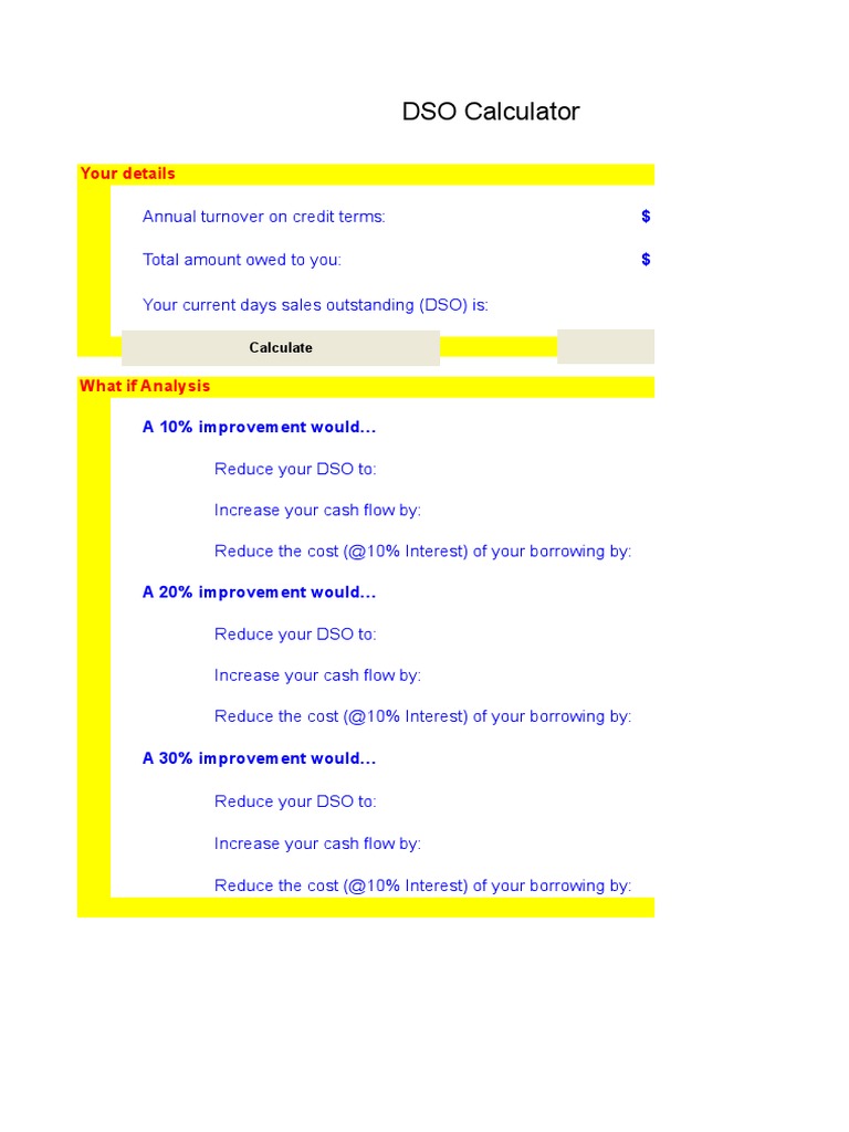 DSO Calculator: Your Details | PDF