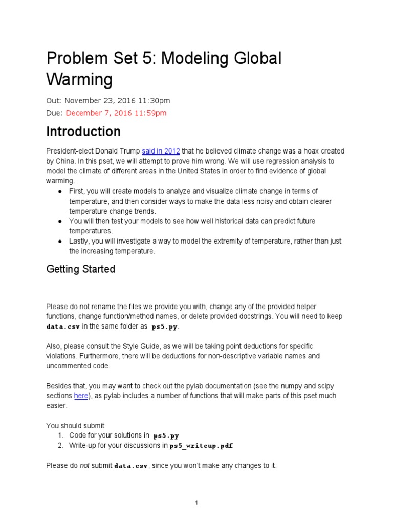 MIT6 0002F16 ProblemSet5 | PDF | Linear Trend Estimation | Moving Average