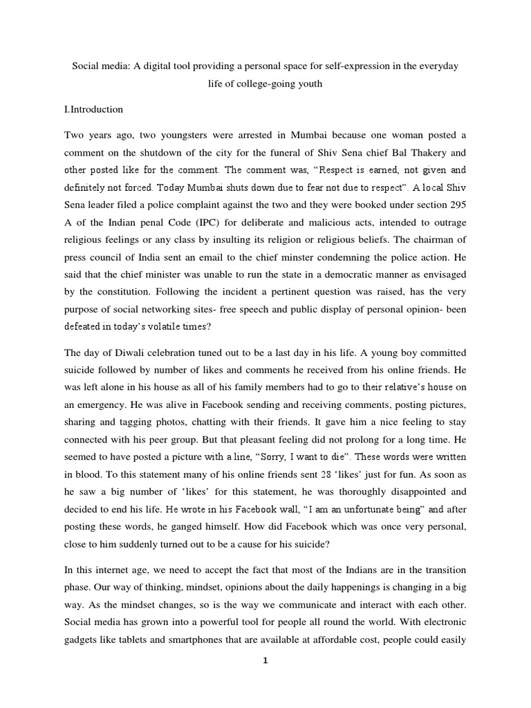 Social Media and Self-Expression Full Paper | PDF | Social Media ...