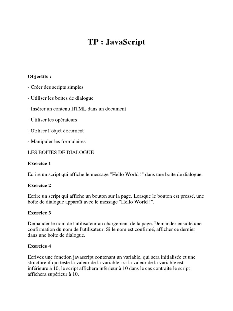 TP JS | PDF | JavaScript | Hyperlien