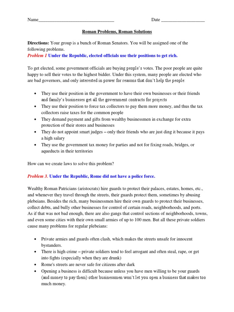Roman Problems, Roman Solutions | PDF | Ancient Rome | Roman Republic
