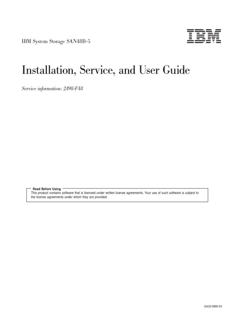 Installation, Service, and User Guide: IBM System Storage SAN48B-5 ...