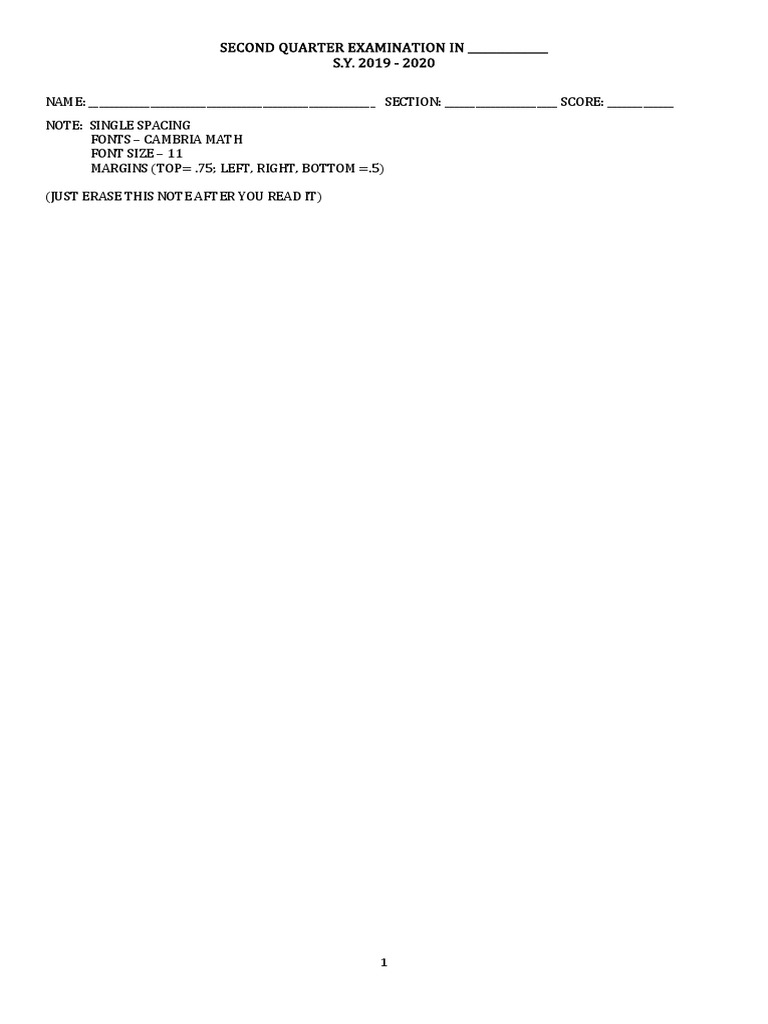 2ND Quarter Exam Format | PDF | Career & Growth | Finance & Money ...