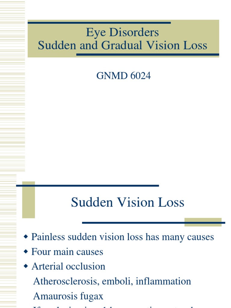 2 - Sudden and Gradual Vision Loss | PDF | Visual Impairment | Retina
