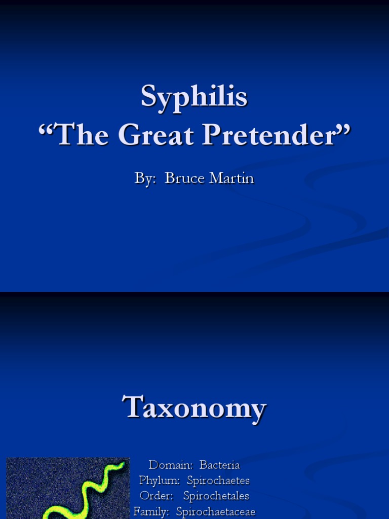 Syphilis "The Great Pretender": By: Bruce Martin | PDF | Animal ...