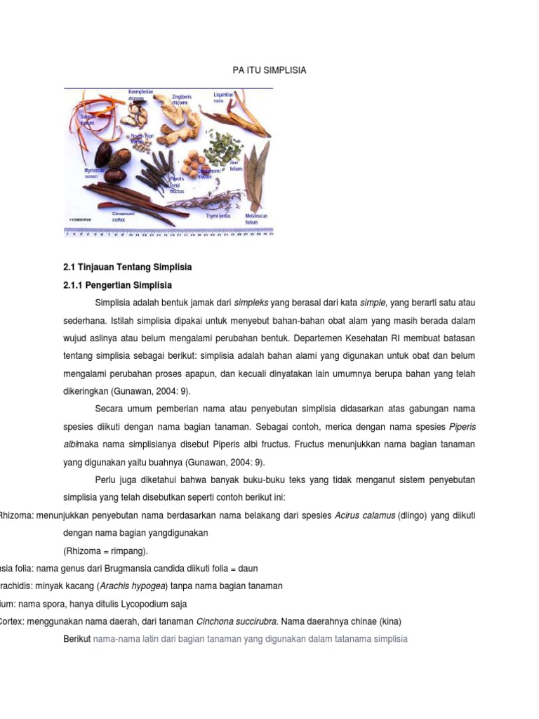 Pengertian dan Jenis Simplisia | PDF | Sains & Matematika