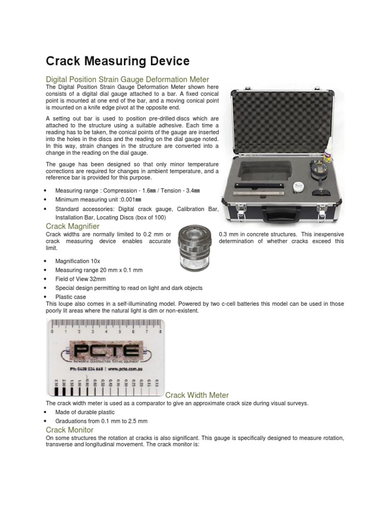 Crack Measuring Device: Digital Position Strain Gauge Deformation Meter ...