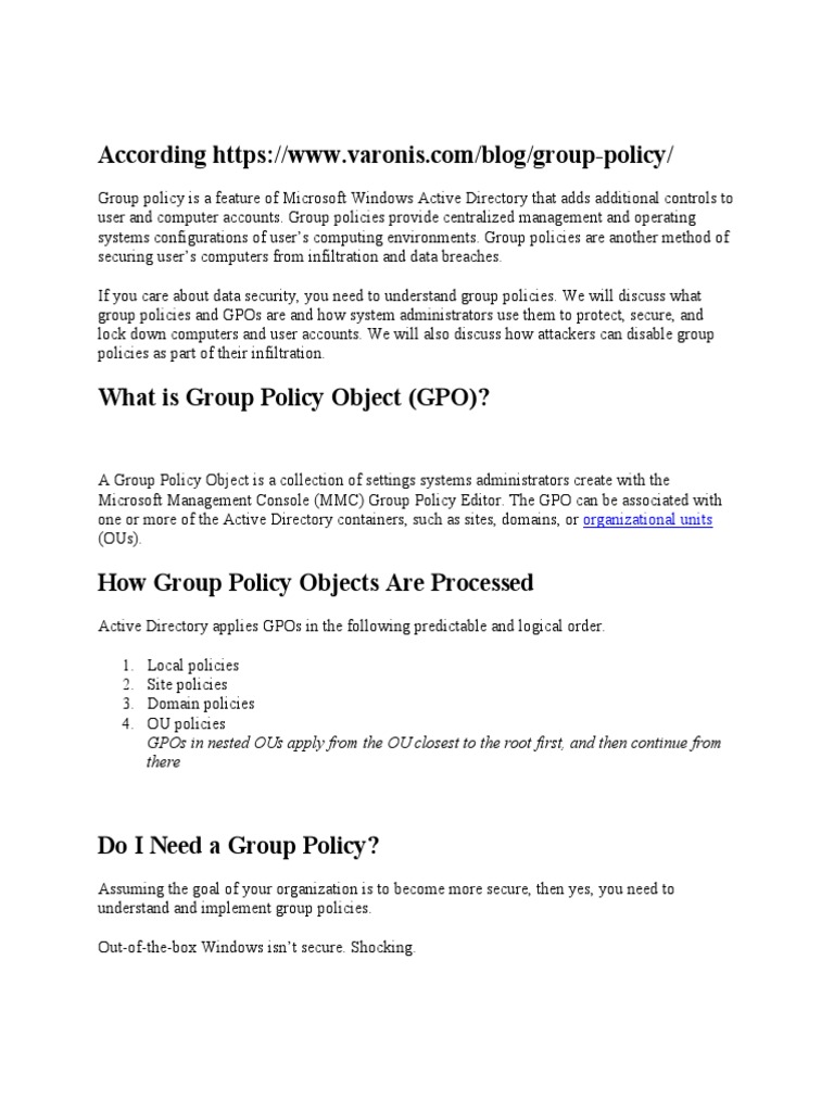 Group Policy | PDF | Group Policy | Active Directory
