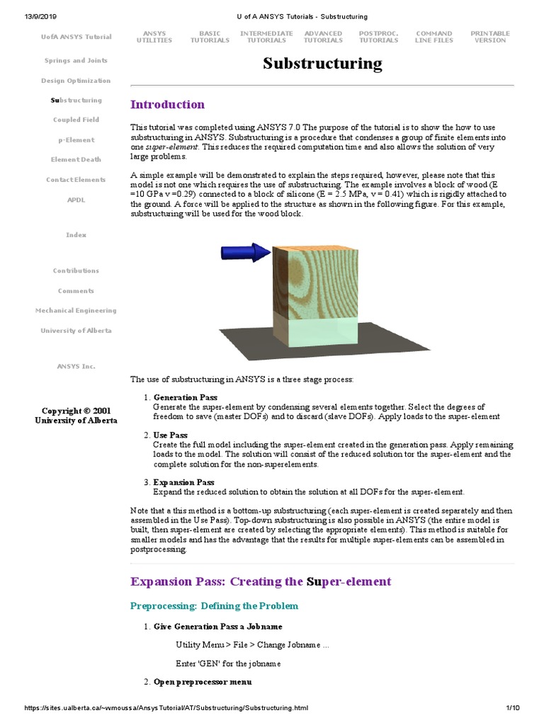 Substructuring: Preprocessing: Defining The Problem | PDF | Graphical ...