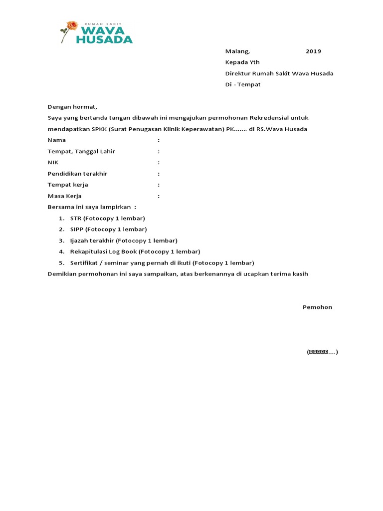 Form Pengajuan SPKK-1 | PDF