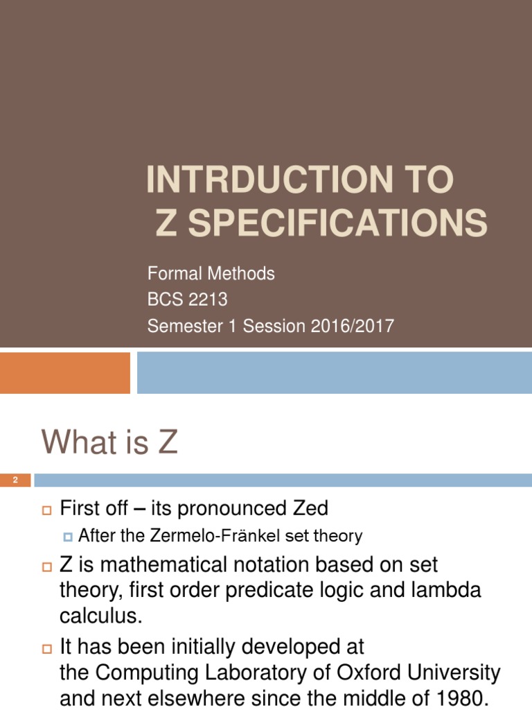 BCS2213 - Introduction To Z Specification | Download Free PDF | Set ...