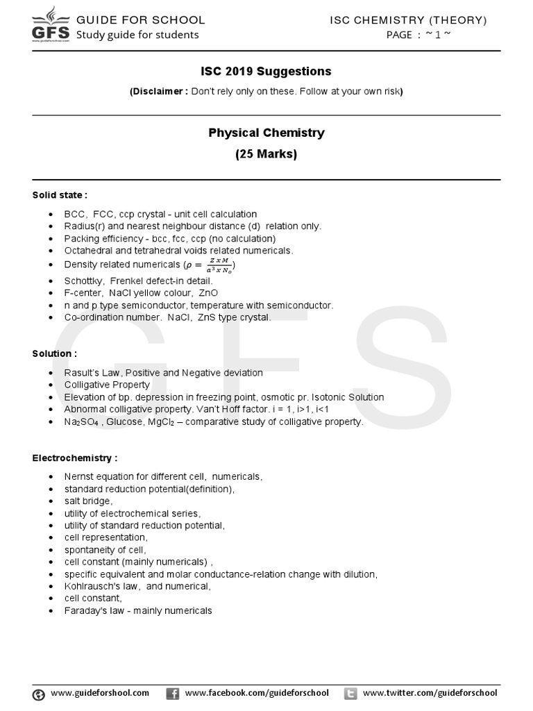 ISC 2019 Chemistry Suggestions | Download Free PDF | Coordination ...