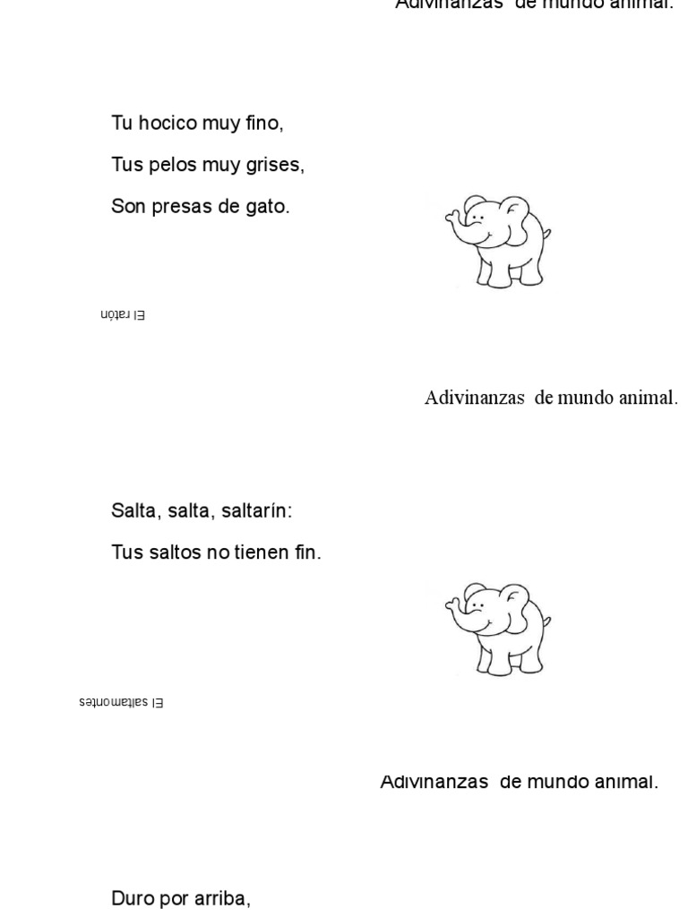 Adivinanzas Del Mundo Animal | PDF | Libros para adolescentes