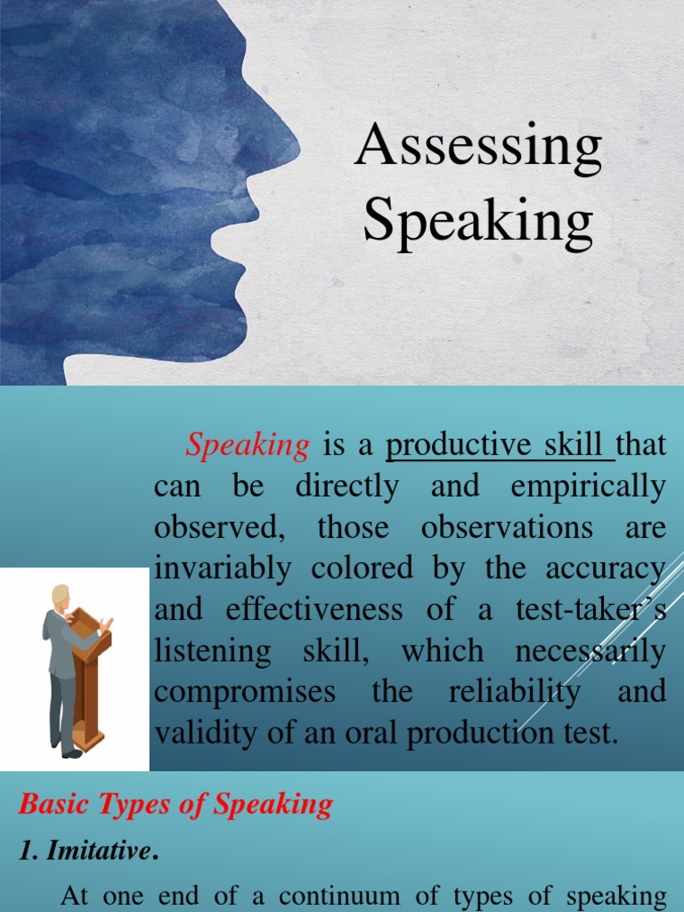 Assessing Speaking | PDF | Question | Speech Assessing Speaking | PDF | Question | Speech