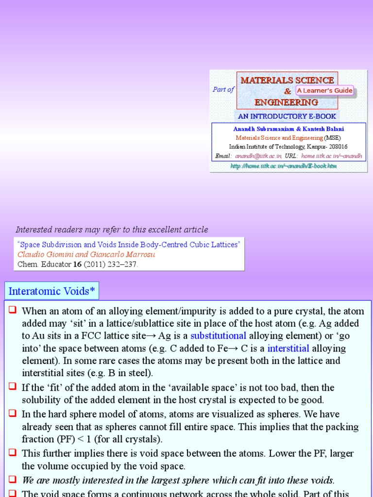Voids in Crystals | PDF | Crystal Structure | Tetrahedron