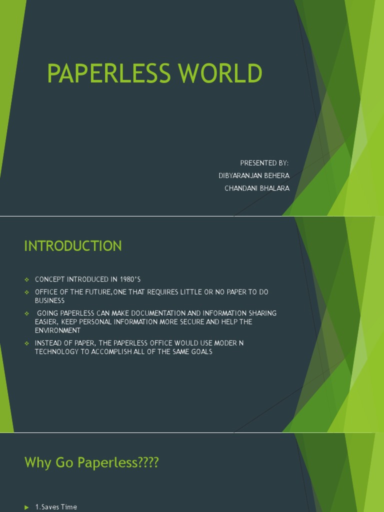 Paperless Office Benefits | PDF | Information Technology | Communication