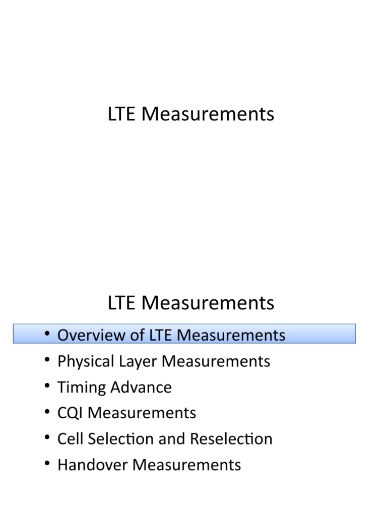 07 Lte Measurements Pdf Decibel Lte Telecommunication