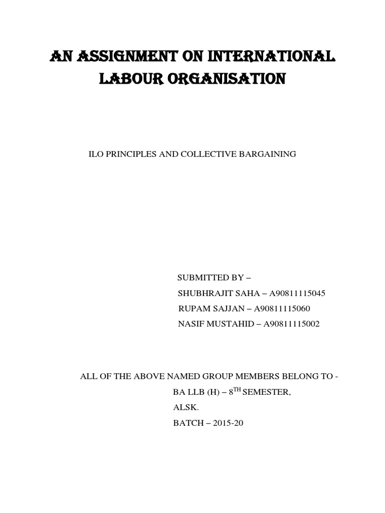 ILO Principles and Collective Bargaining Assignment | PDF | Collective ...