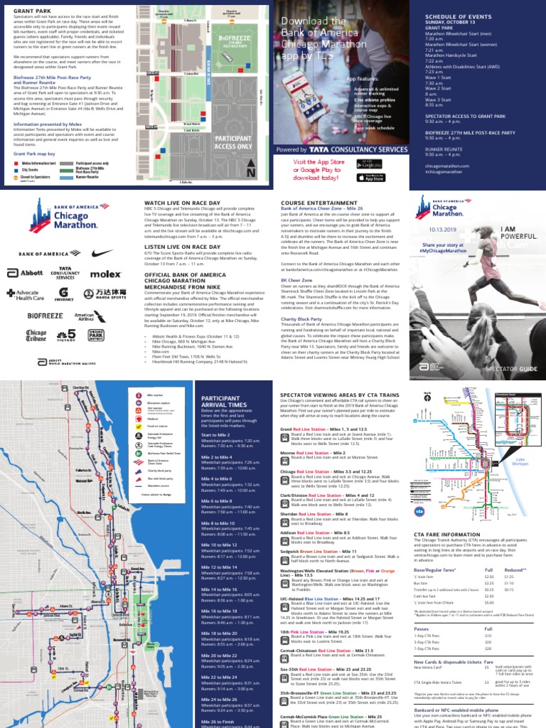 Chicago Marathon Spectator Guide | PDF | Chicago | Sports