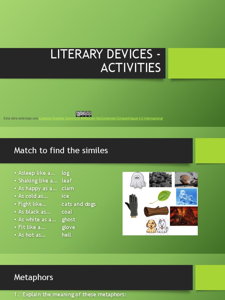 Literary Devices - Activities: Licencia Creative Commons Atribución ...