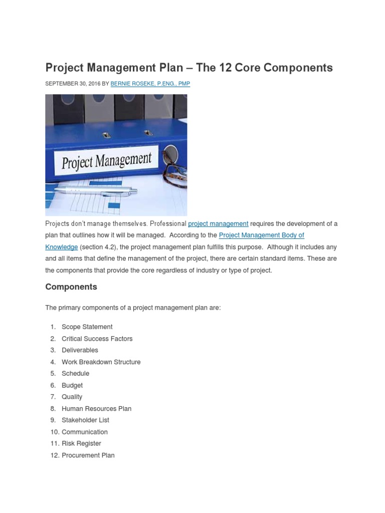 Project Management Plan | PDF | Request For Proposal | Project Management