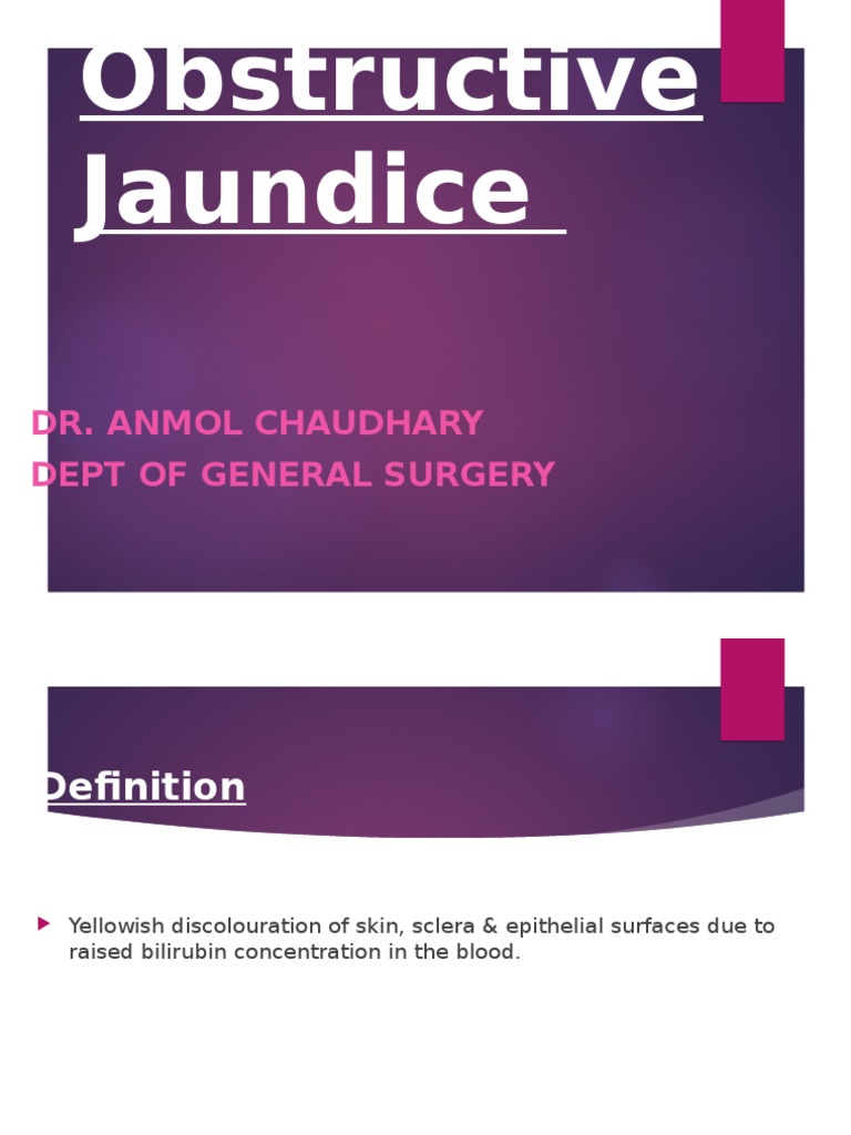 Obstructive Jaundice | PDF | Liver | Bile