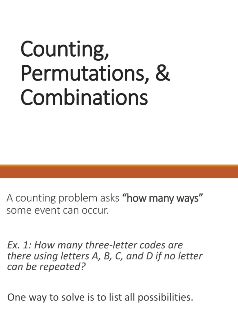 Counting Permutations Combinations Edit1 Pdf Combinatorics Discrete Mathematics