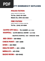 EMERGENCY HOTLINE NUMBERS Taguig City Philippines | PDF