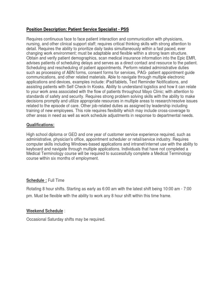 PSS Position Description | PDF